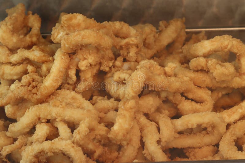 Battered and Fried Cuttlefish Rings- Stock Photo - Image of crunchy ...