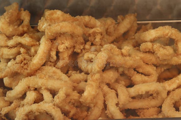 Battered and Fried Cuttlefish Rings- Stock Photo - Image of crunchy ...