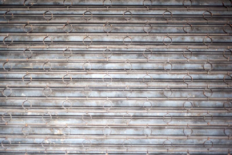 Battered Security Bars and Rusted Metal Shutters Stock Photo - Image of ...