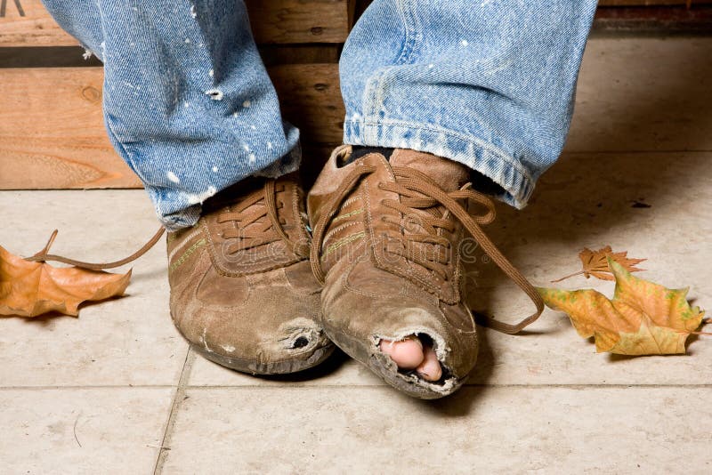 Battered shoes stock photo. Image of broke, desperate - 4388114