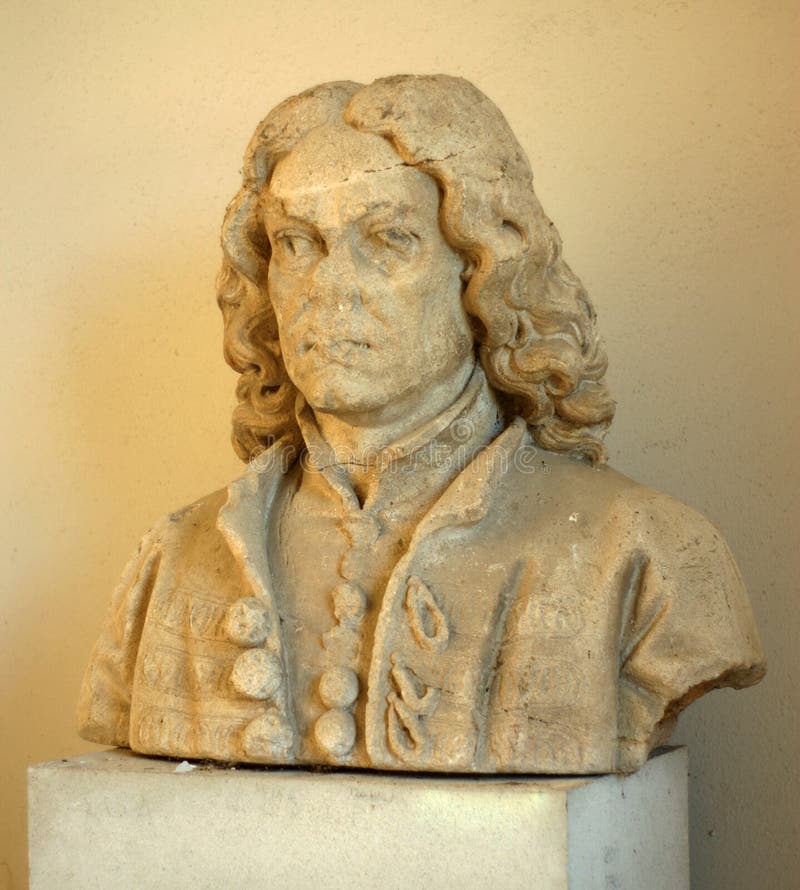Battered Stone Bust of a Renaissance Time Person Stock Photo - Image of ...