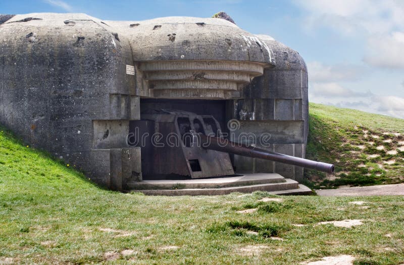 Batterie De Longue-Sur-Mer, Normandy Stock Photo - Image of green ...