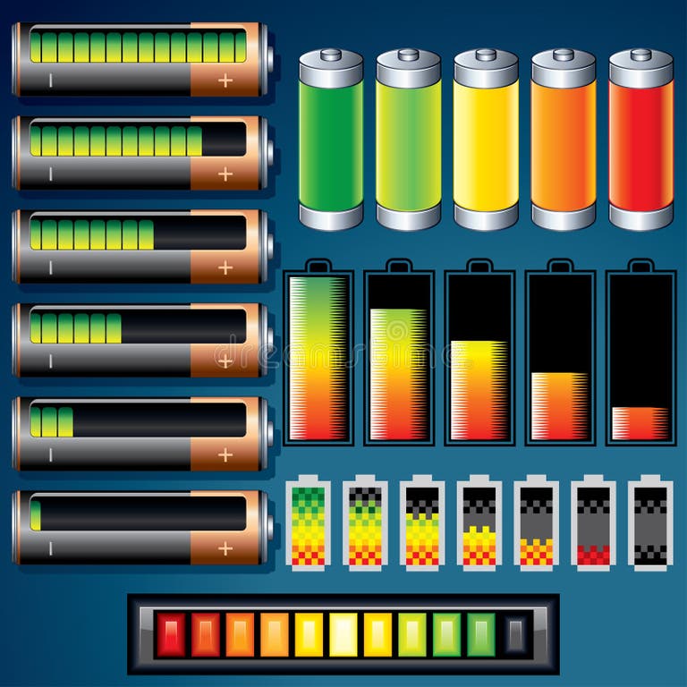 Realistic Vector Batteries Stock Illustrations – 296 Realistic Vector ...