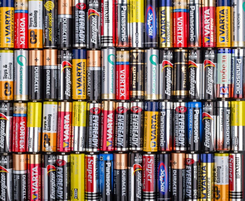 Batteries AA size editorial stock photo. Image of april - 92693858
