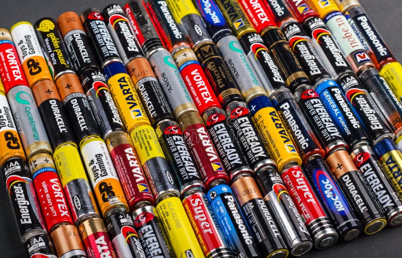 Batteries AA size editorial stock photo. Image of colorful - 92693893