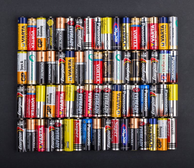 Batteries AA size editorial stock photo. Image of april - 92693858