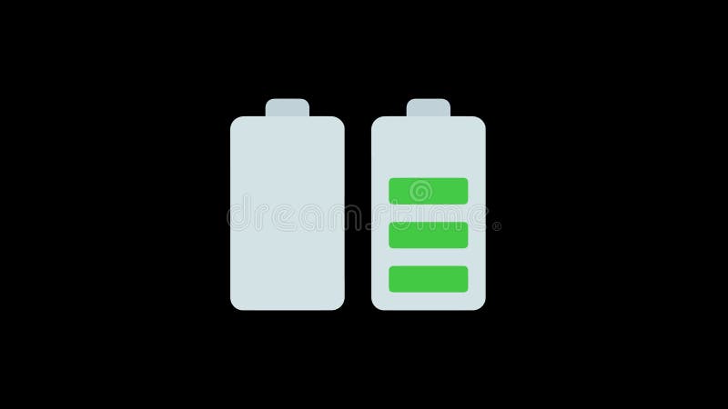 Batteries Charging Icon Animation 4k Stock Video - Video of battery ...