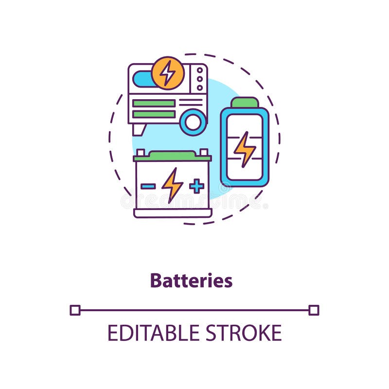 Batteries concept icon stock vector. Illustration of clean - 210345216