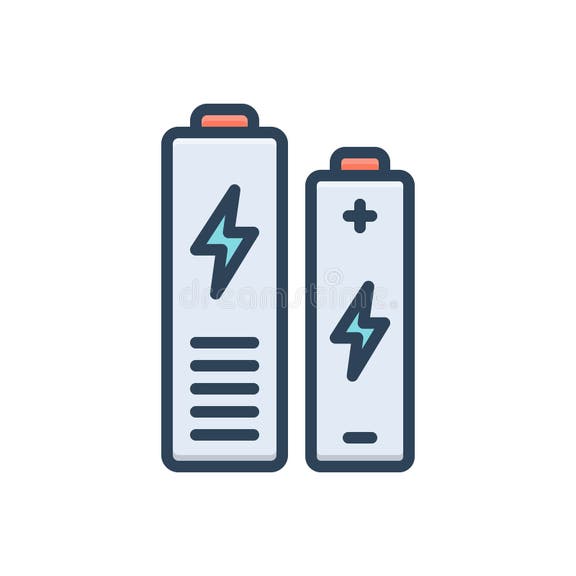 Color Illustration Icon for Batteries, Power Unit and Cell Stock Vector ...