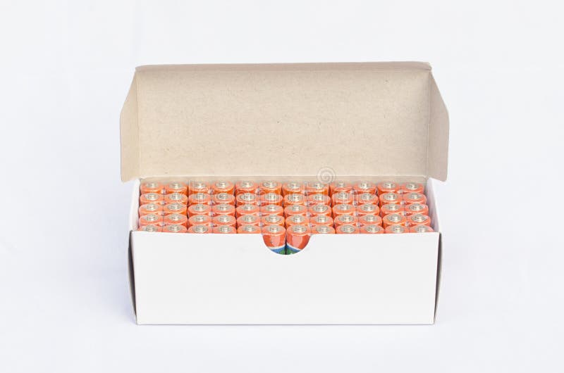 Batteries in a Row into Box Stock Image - Image of lifes, lives: 89224893