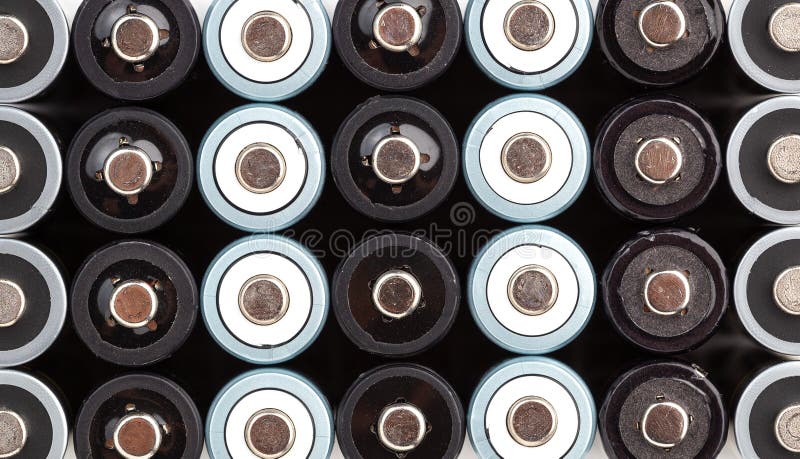 Batteries, Top View, Rows of Rechargeable Battery Stock Photo - Image ...