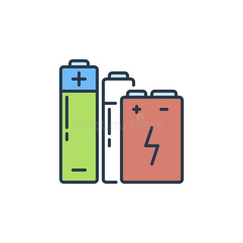 Batteries Vector Concept Modern Colored Icon or Sign Stock Vector ...