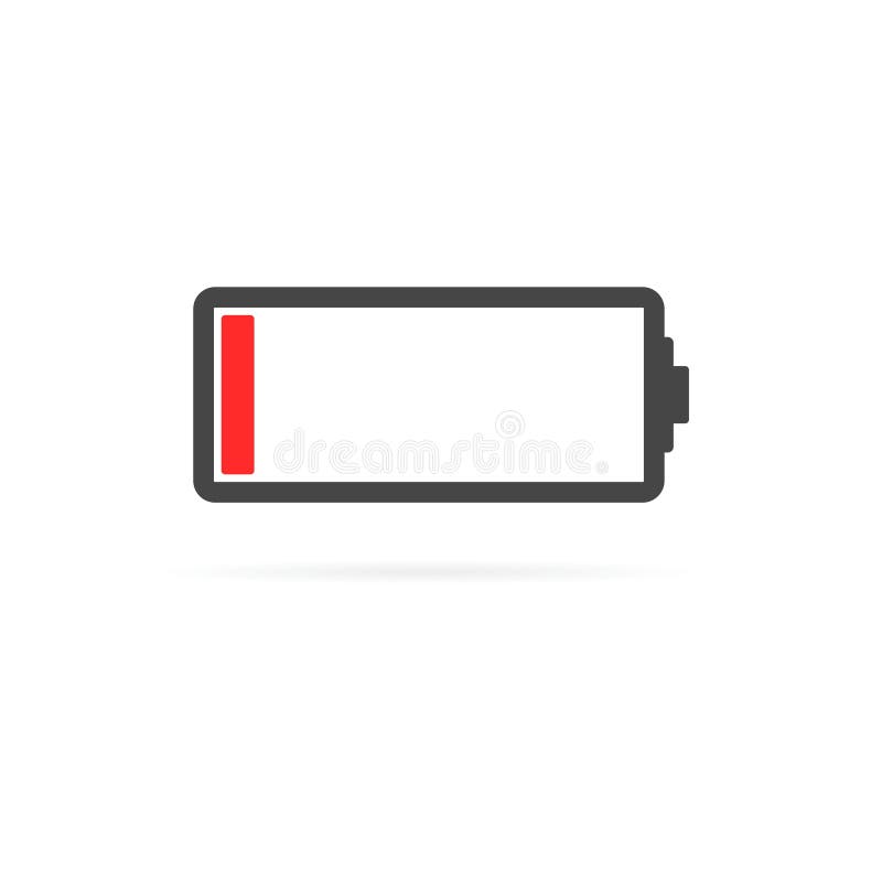 Batterij laag pictogram vector illustratie. Illustration of laag - 95205993