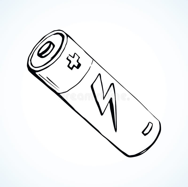 Batterij Vectortekening vector illustratie. Illustration of elektrisch ...