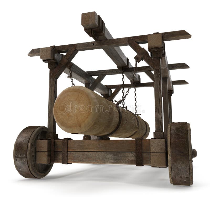 Battering Ram Isolated 3D Model on White Background Illustration Stock ...