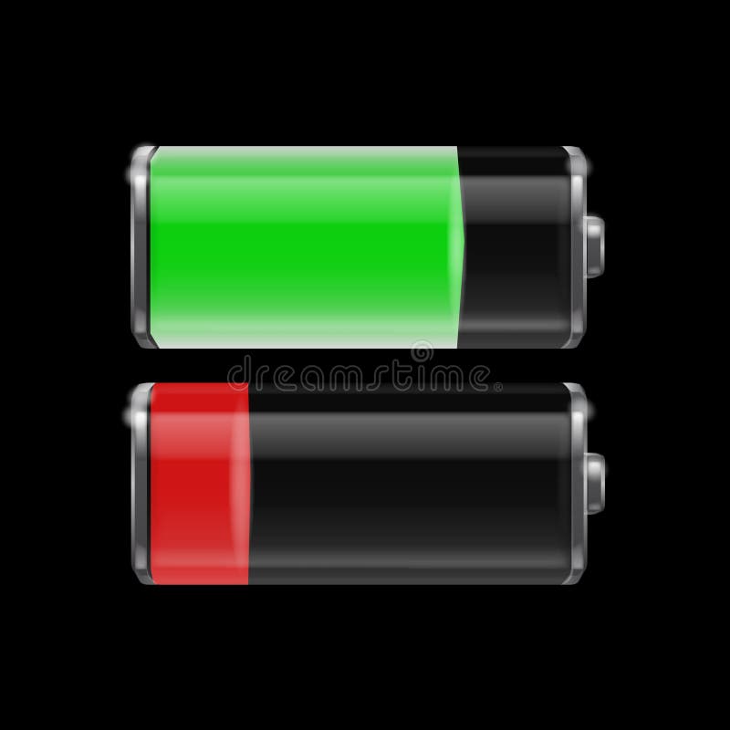 Battery Icon Set stock vector. Illustration of five, battery - 26468623