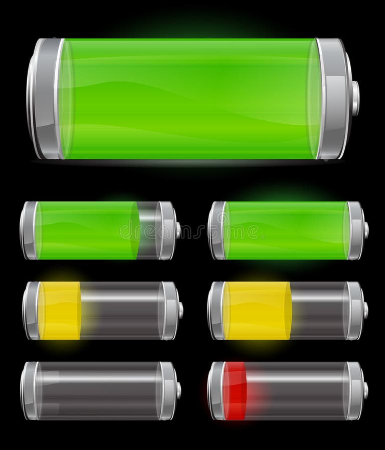Different Battery Levels Stock Illustrations – 239 Different Battery ...