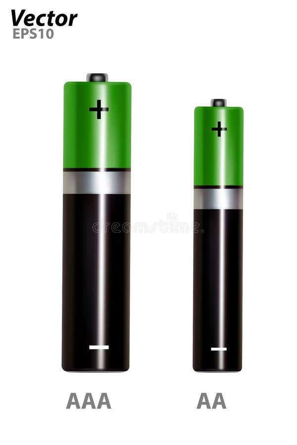 Battery AAA Finger in the Vector. Stock Vector - Illustration of object ...