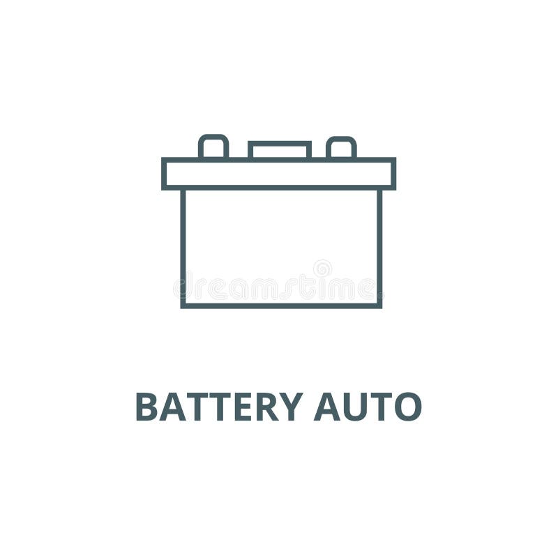 Battery Auto Line Icon, Vector. Battery Auto Outline Sign, Concept ...