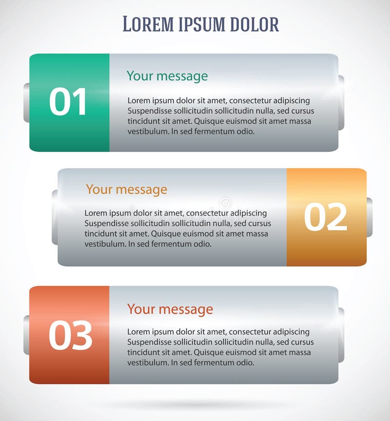 Battery Banner Horizontal Web Presentation Stock Vector - Illustration ...