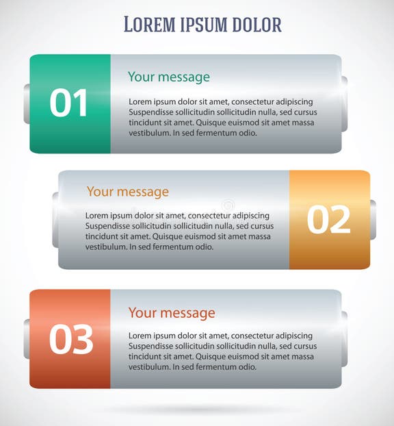 Battery Banner Horizontal Web Presentation Stock Vector - Illustration ...