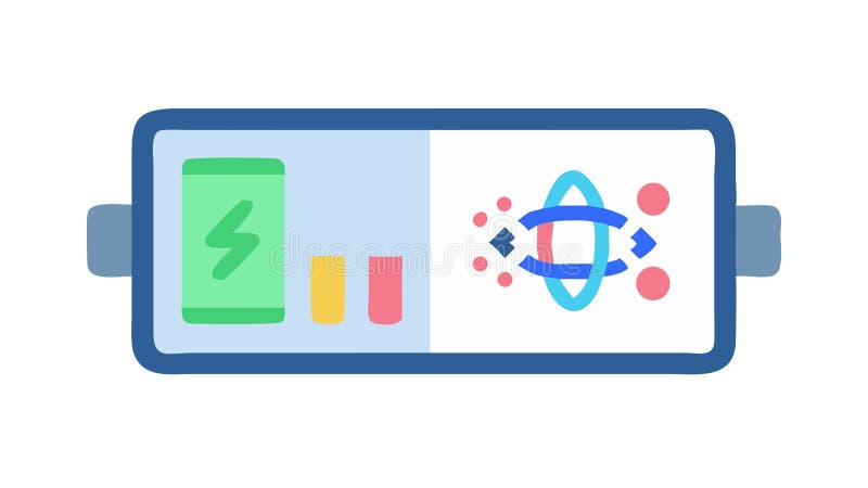 Battery with Bar Graph Icon, Representing Power Statistics , Vector ...