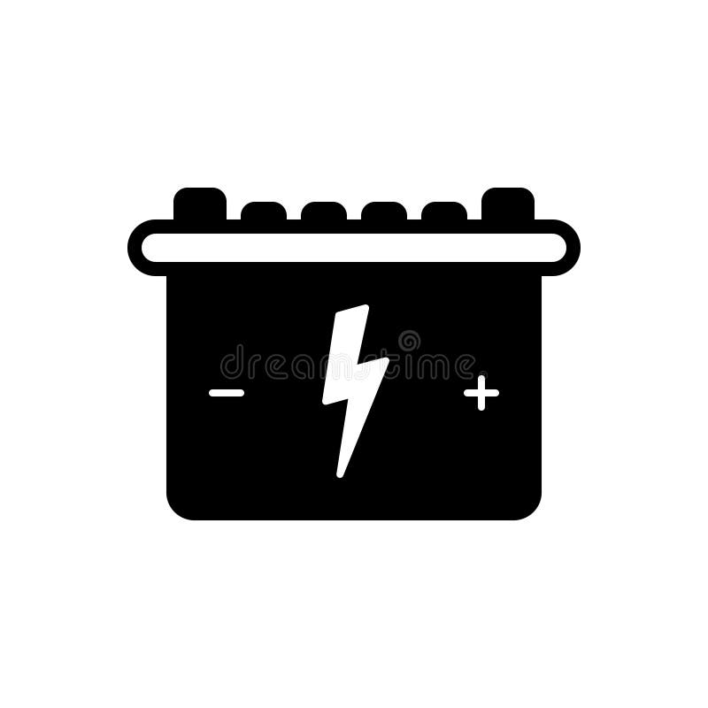 Black Solid Icon for Battery, Energy and Accumulator Stock Vector ...