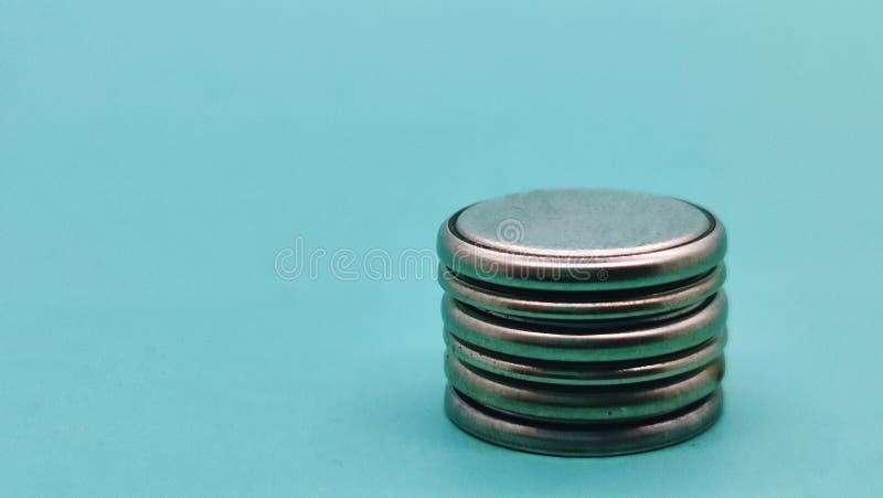Battery Button Cells Green Background Stock Photos - Free & Royalty ...