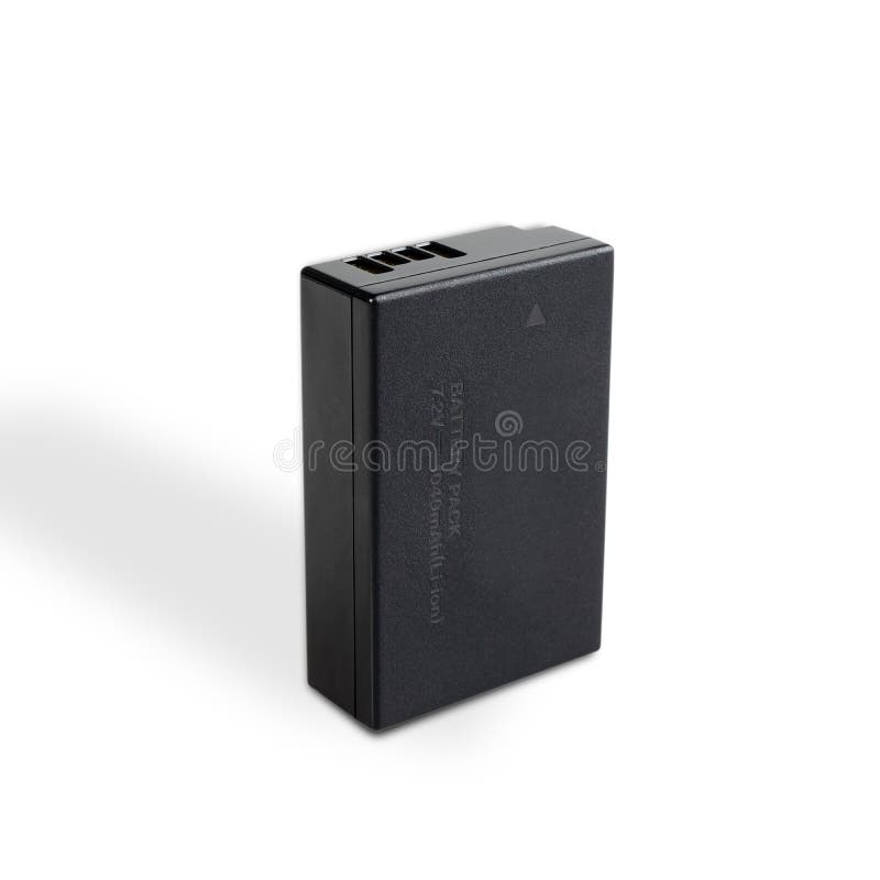 Battery for the Camera Isolated on White Background with Clipping Paths ...