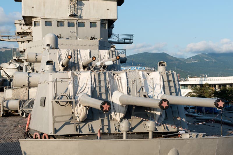 Battery of Cannons on the Deck of a Battle Ship Stock Image - Image of ...