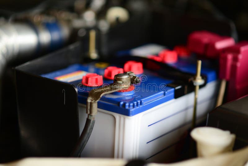 Battery the Car Maintenance 12 Volt Car Stock Image - Image of ...