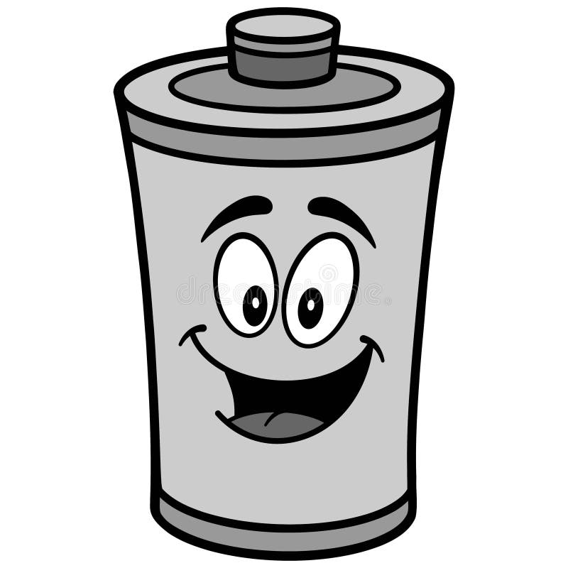 Battery Cartoon Illustration Stock Vector - Illustration of waste ...