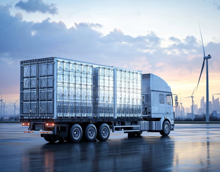 Battery Cell Module for EVS Trailer Trucks and EV Lorries Stock Photo ...