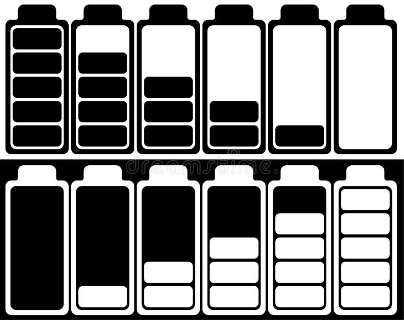 Colourful Battery Cells, Full and Empty, Set, Vector Illustration Stock ... Colourful Battery Cells, Full and Empty, Set, Vector Illustration Stock ...