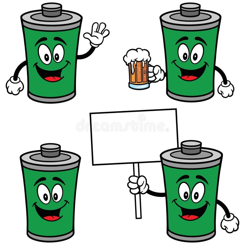 Battery Character Set 02 stock vector. Illustration of transparent ...