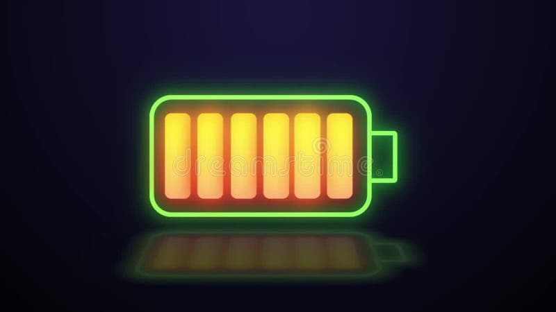 Battery Charge Animation on Black Background. Animation of Battery ...