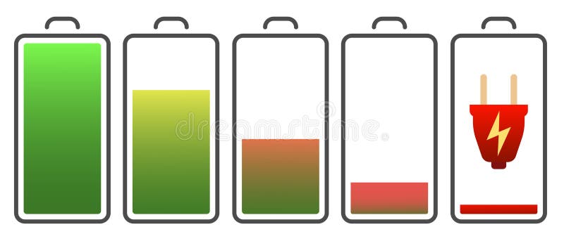 Battery Charge. Charged and Discharged Abstraction Stock Vector ...