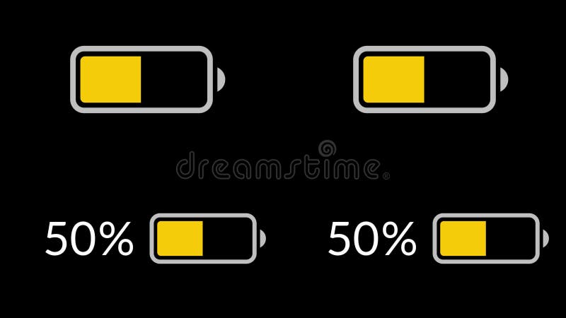 4K Battery Charge Level Indicators Discharged and Fully Charged Battery ...