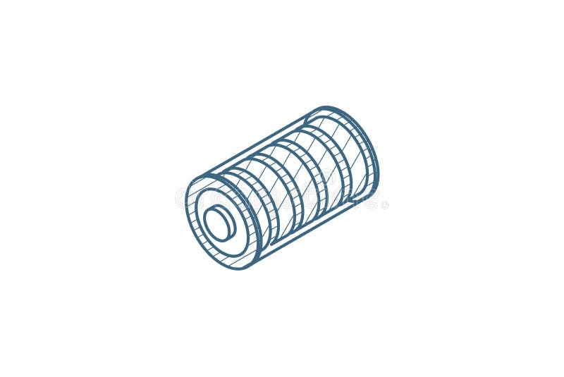 Battery Charge Full Isometric Icon. 3d Line Art Technical Drawing ...