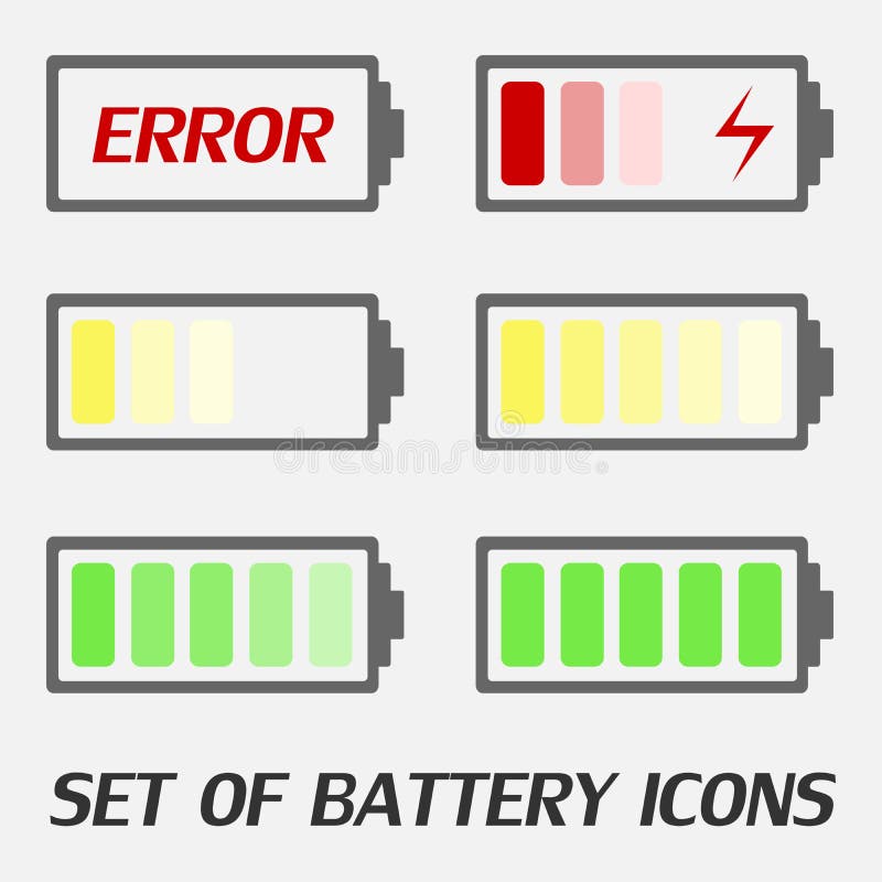 Battery Charge Icons - Vector Illustration. Stock Vector - Illustration ...
