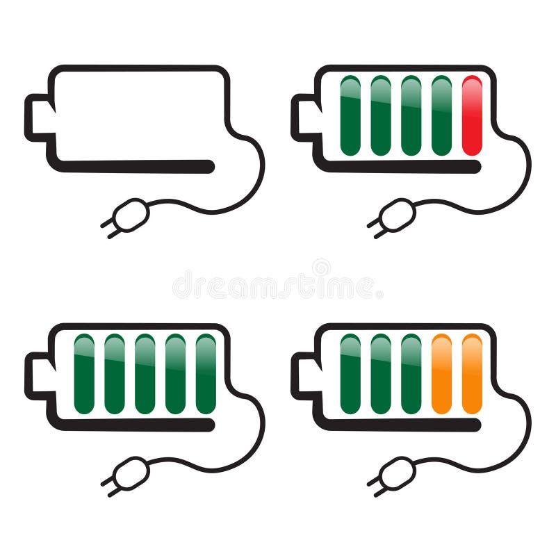 Battery with Charge Indicator Stock Vector - Illustration of four ...