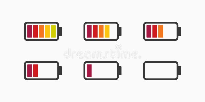 Battery Charge Indicator Icon Set. Battery Charge Icon Vector ...