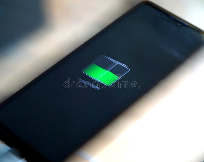 Battery Charge Indicator , Icon on a Smartphone Display Stock Image ...