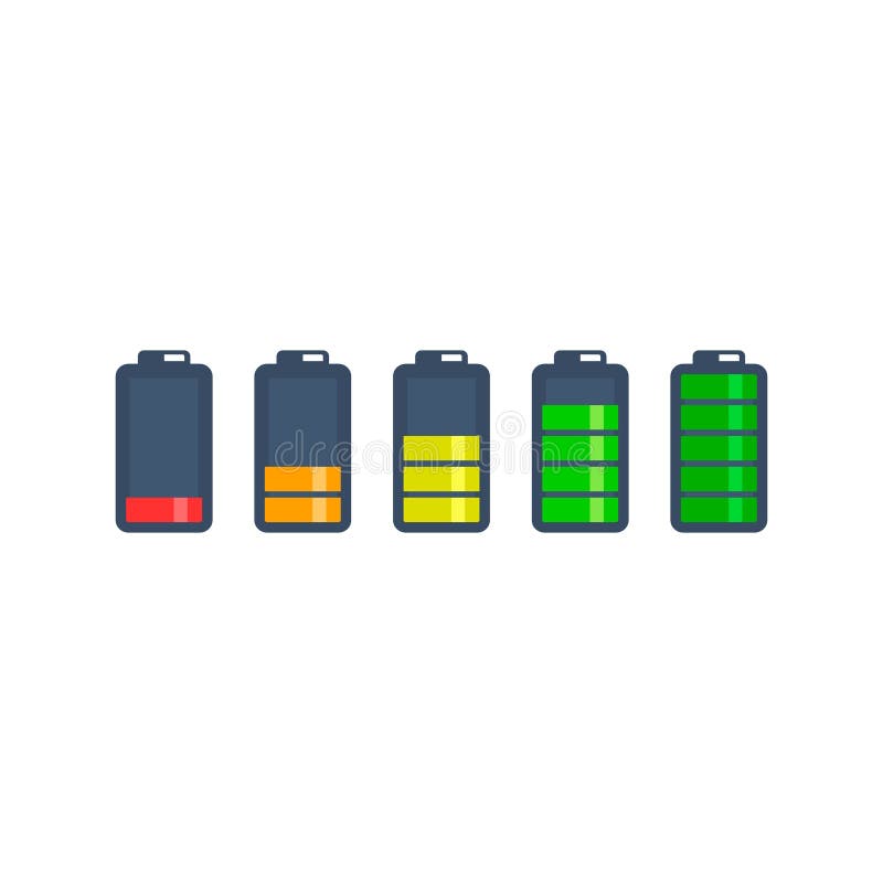 Battery Charge Indicator Icons Set, Vector Isolated Graphic Design ...