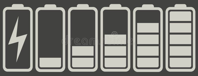 Battery Charge Indicator Icons, Vector Graphics. Battery Charges in ...