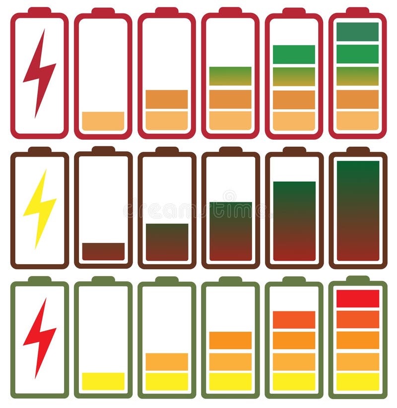 Battery Charge. Battery Charge Indicator Icons, Vector Graphics Stock ...
