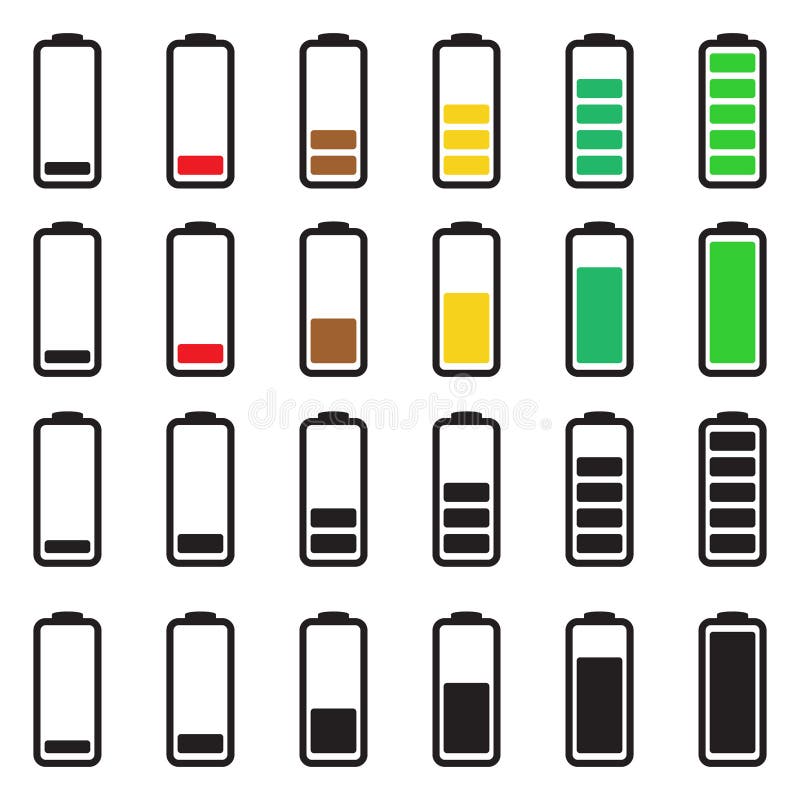 Battery Charge Indicator Icons, Vector Graphics Stock Vector ...