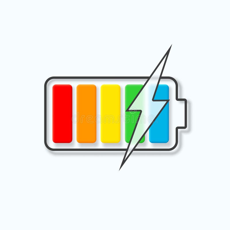Battery Charge Indicator with Charge Levels and Lightning Voltage ...