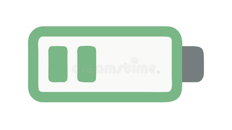 Battery Charge Indicator Two Bars Power Level Icon, Vector Design ...