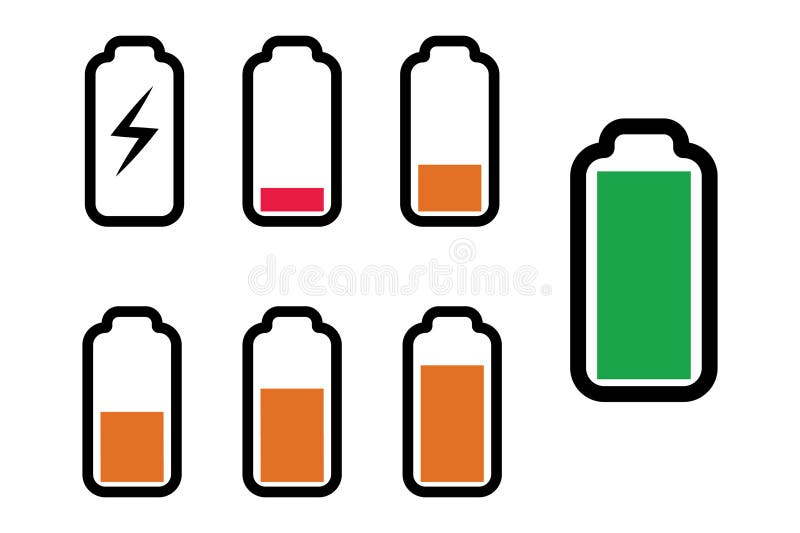 Battery Charge Indicators Energy Icons Battery Charge Illustration ...